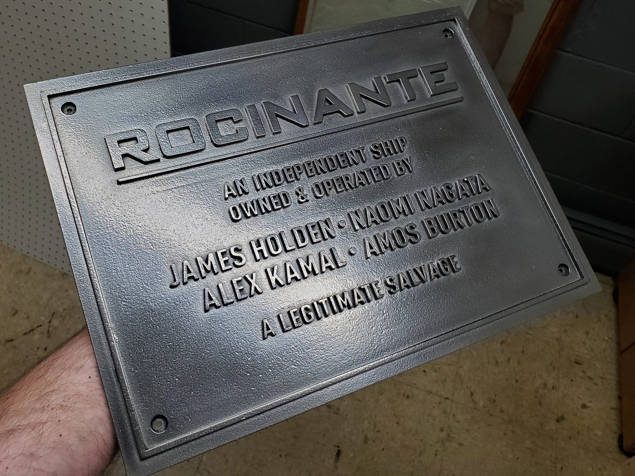 Rocinante Name Plate From The Expanse – Bob's Workshop